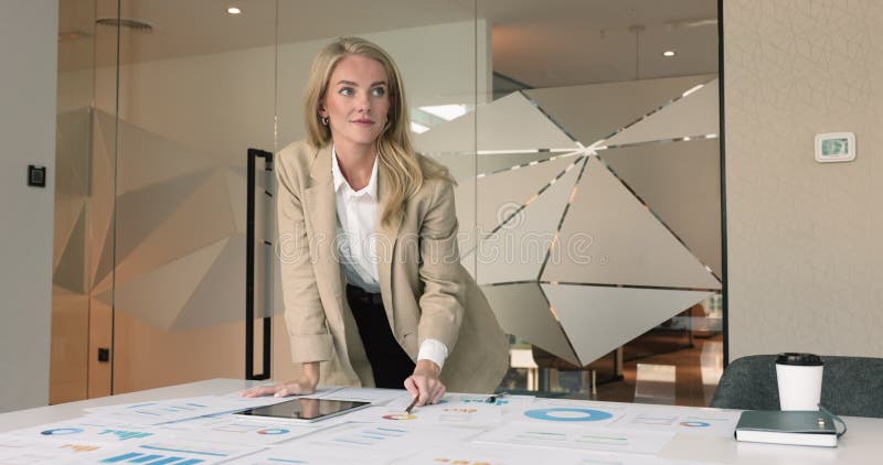 Positive Successful Female Project Manager Developing Marketing ...