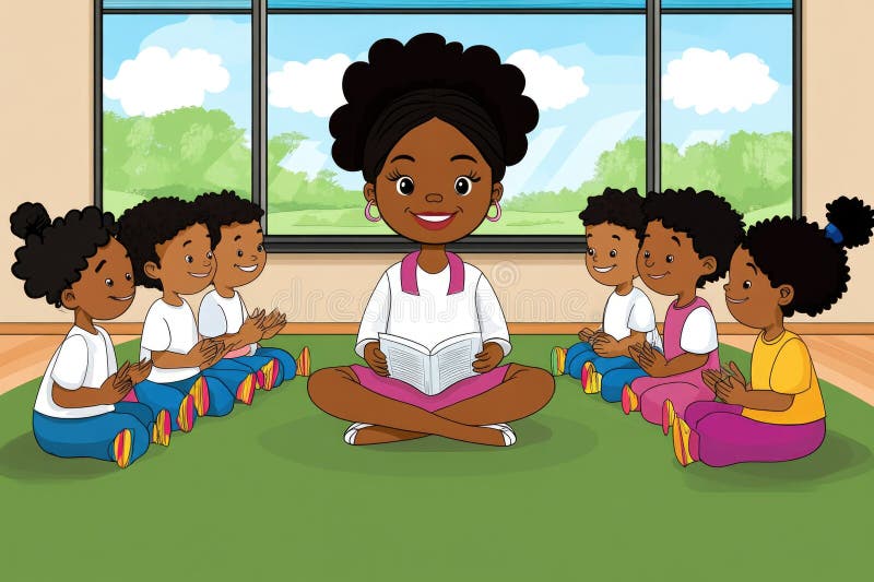 Positive Teaching Style of a Woman in a Classroom Setting Surrounded by ...