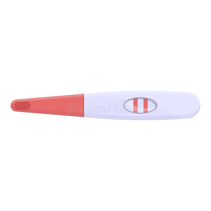 Positive Test Icon Cartoon Vector Pregnancy Test Stock Vector