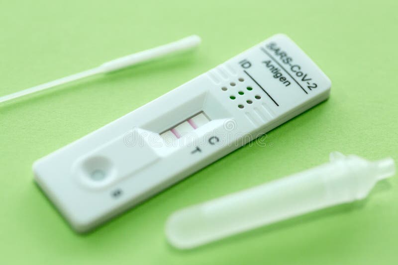 Positive Test Result by Using Rapid Test Device for COVID-19 Stock ...