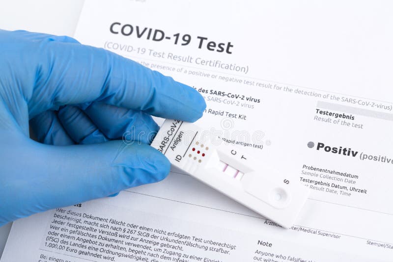 Positive Test Result by Using Rapid Test Device for COVID-19 Stock ...