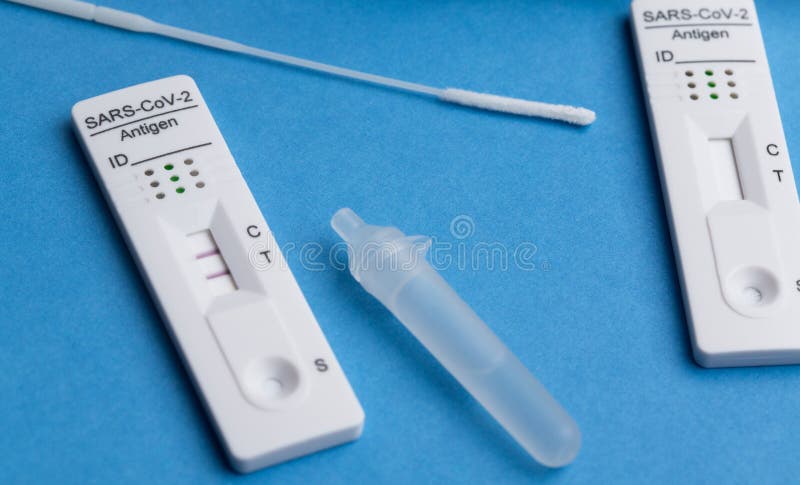 Positive Test Result by Using Rapid Test Device for COVID-19 Stock ...