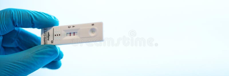 Positive Test Result by Using Rapid Test Device for COVID-19 Stock ...