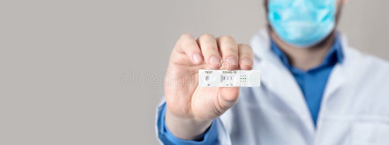 Positive Test Result by Using Rapid Test Device for COVID-19 Stock ...