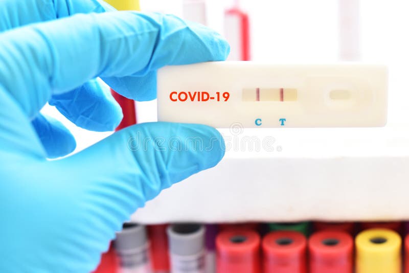 Positive Test Result by Using Rapid Test Device for COVID-19 Stock ...