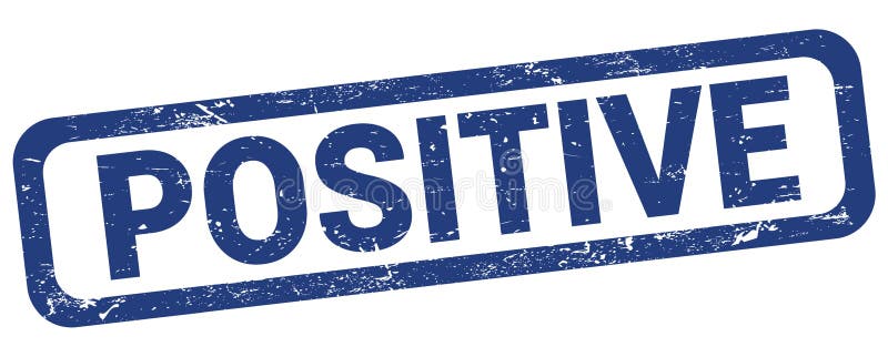 POSITIVE Text Written on Blue Rectangle Stamp Stock Illustration ...