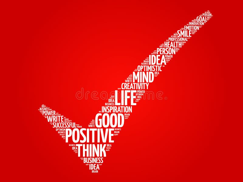 Positive Thinking Check Mark Stock Illustration - Illustration of ...