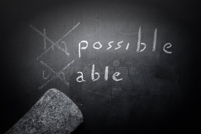 Positive Thinking Concept Handwritten on Black Chalkboard with M Stock ...