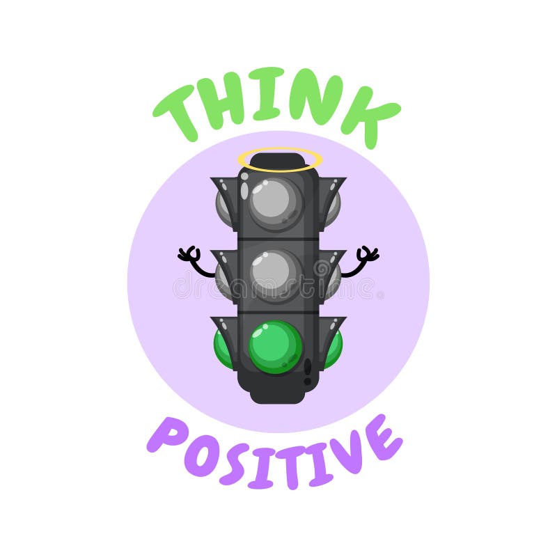 Positive Thinking, Cute Traffic Light Doing Meditation Stock Vector ... Positive Thinking, Cute Traffic Light Doing Meditation Stock Vector ...