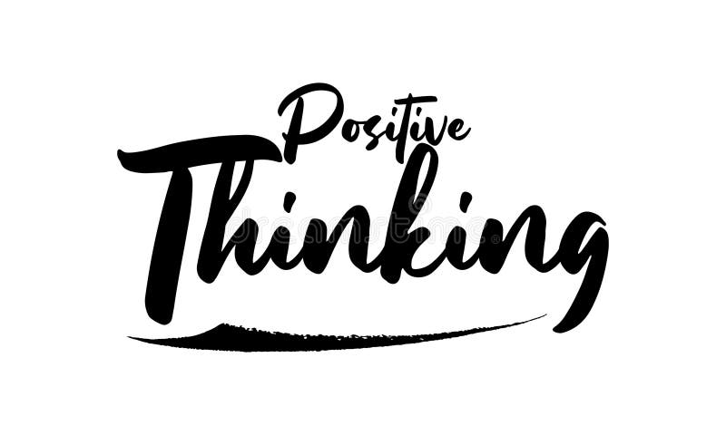Positive Thinking Elegant Bold Typography Text Lettering Vector Design ...