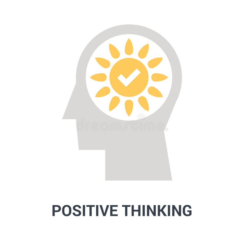 Positive Thinking Icon Concept Stock Vector - Illustration of mind ...