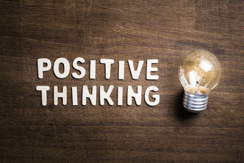 Positive Thinking with Light Bulb Stock Photo - Image of inspiration ...