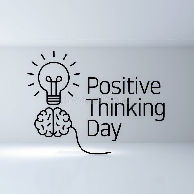 Positive Thinking with Lightbulb and Brainstorming Illustration with ...