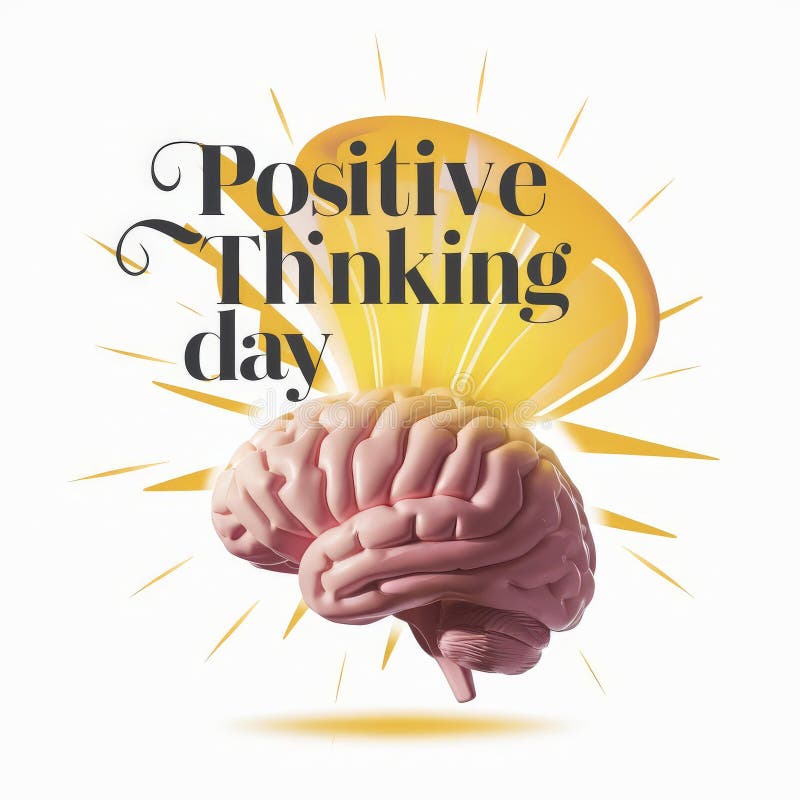 Positive Thinking with Lightbulb and Brainstorming Illustration with ...