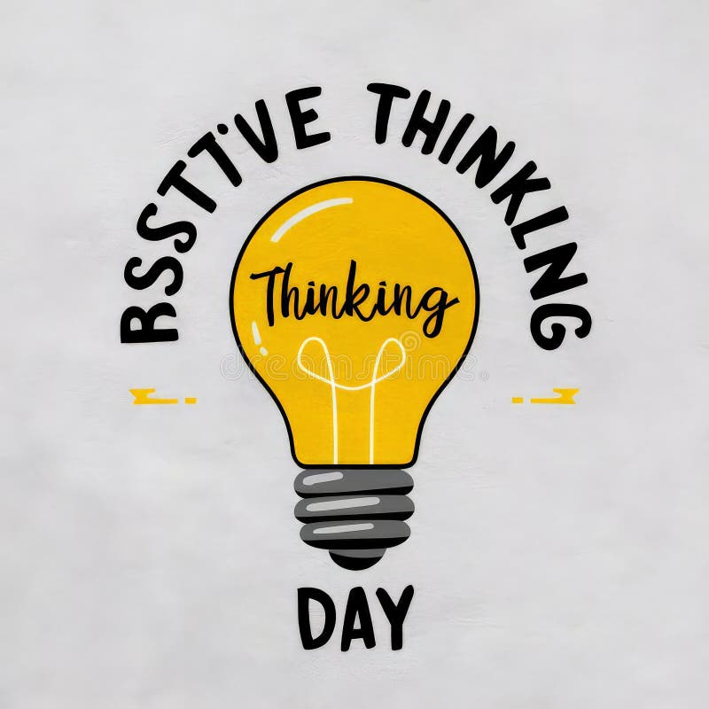 Positive Thinking with Lightbulb and Brainstorming Illustration with ...