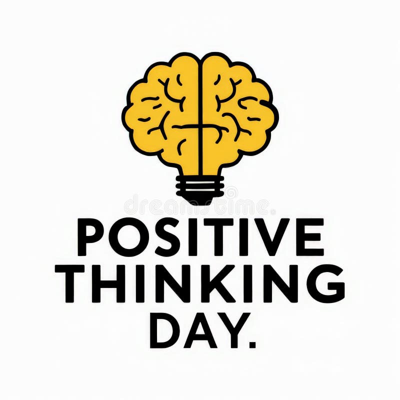 Positive Thinking with Lightbulb and Brainstorming Illustration with ...