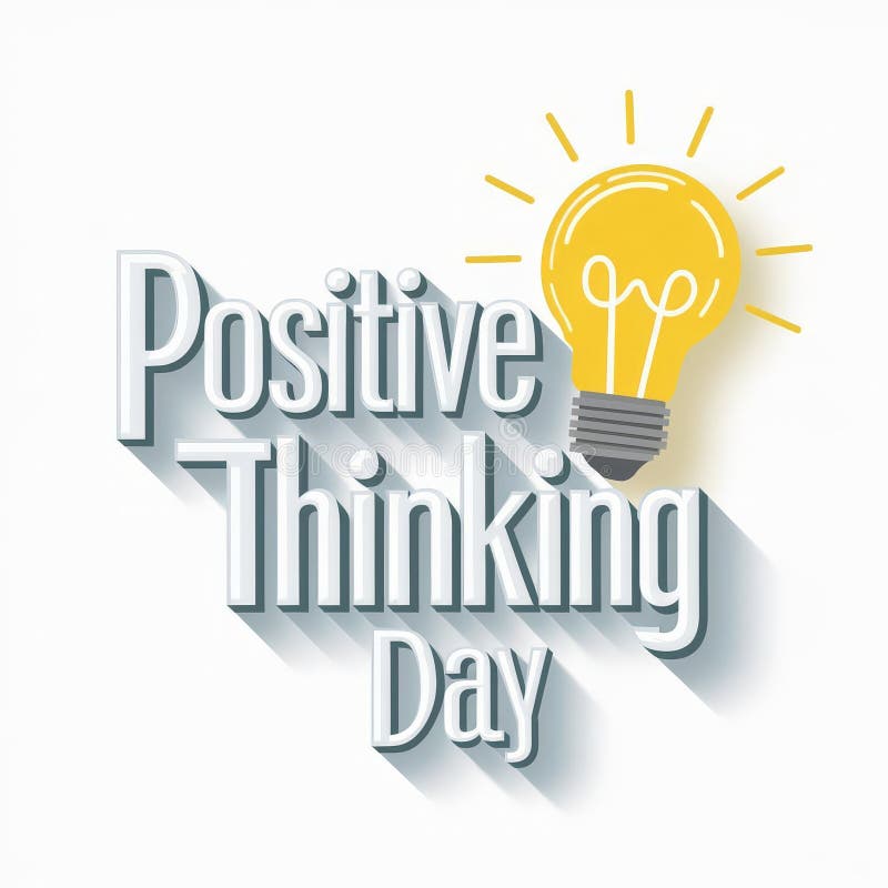 Positive Thinking with Lightbulb and Brainstorming Illustration with ...