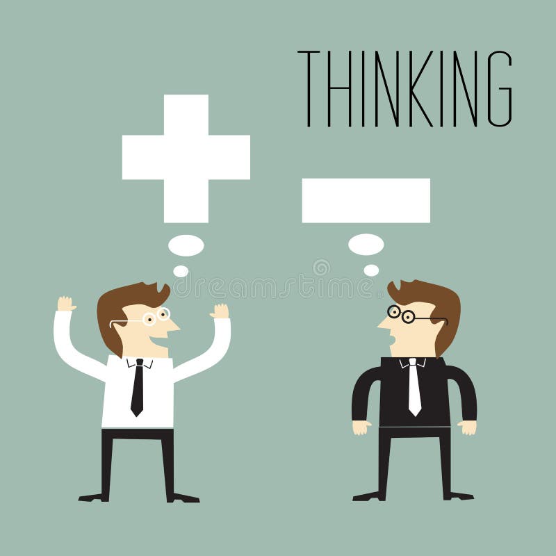Positive Thinking and Negative Thinking Stock Illustration ...