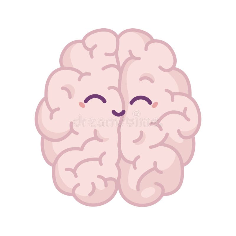 Positive Thinking. Smiling Brain. Vector Illustration Stock Vector ...