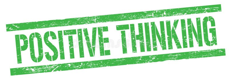 POSITIVE THINKING Text on Green Grungy Rectangle Stamp Stock ...