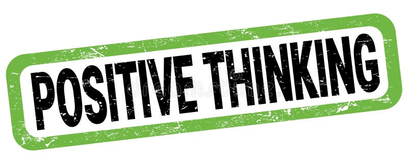 POSITIVE THINKING Text Written on Green-black Rectangle Stamp Stock ...