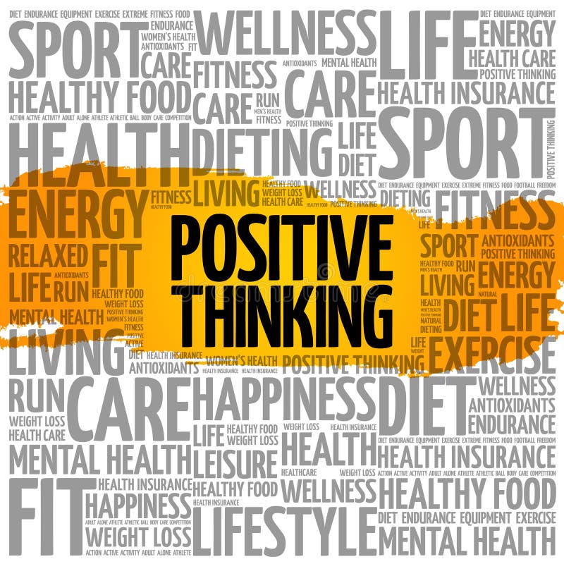 Positive Thinking Word Cloud Stock Illustration - Illustration of ...