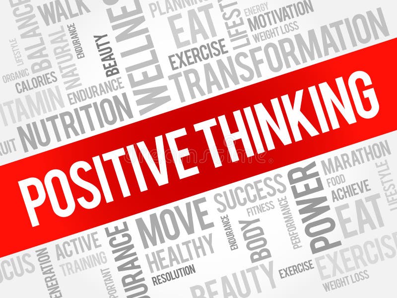 Positive Thinking Word Cloud Stock Illustration - Illustration of ...