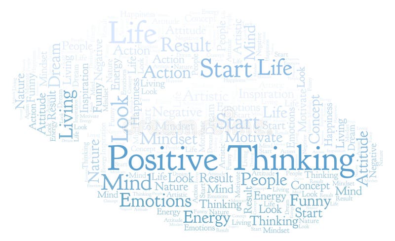 Positive Thinking Word Cloud, Made with Text only. Stock Illustration ...