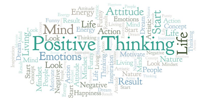 Positive Thinking Word Cloud, Made with Text only. Stock Illustration ...
