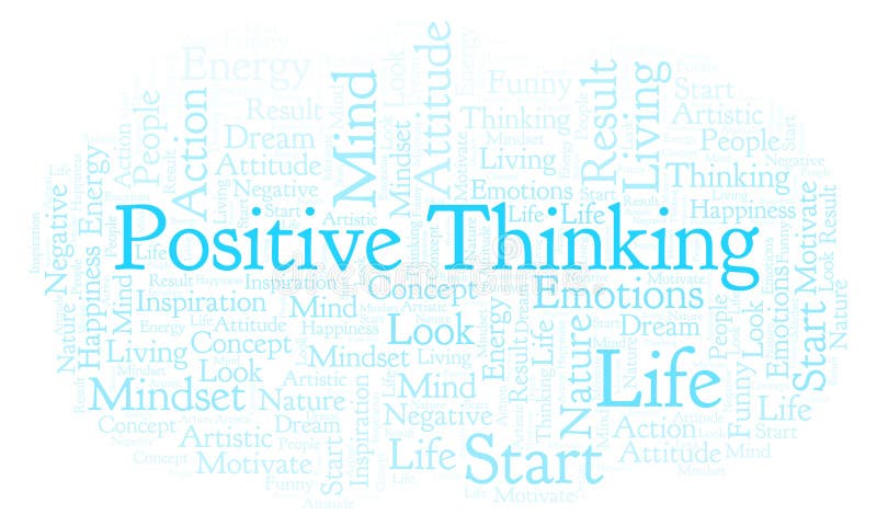 Positive Thinking Word Cloud, Made with Text only. Stock Illustration ...