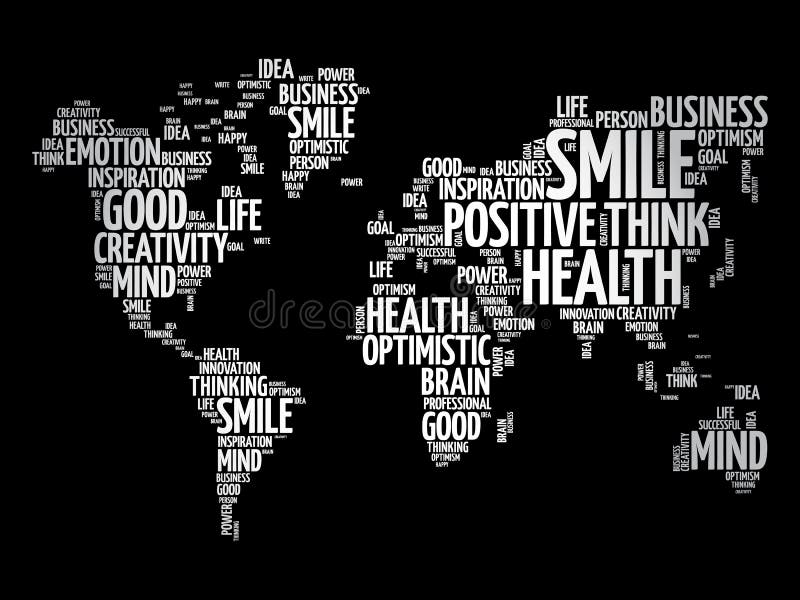 Positive Thinking Word Cloud Stock Illustration - Illustration of ...
