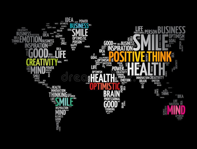 Think Positive Mind Map, Concept for Presentations and Reports Stock ...