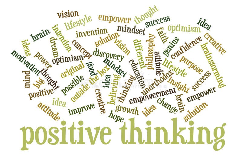 Positive Thinking Word Cloud Stock Illustration - Illustration of ...