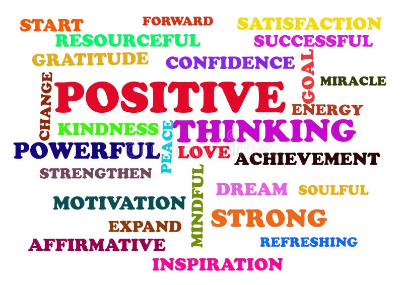 Positive Thinking Words Be Positive Stock Illustration - Illustration ...