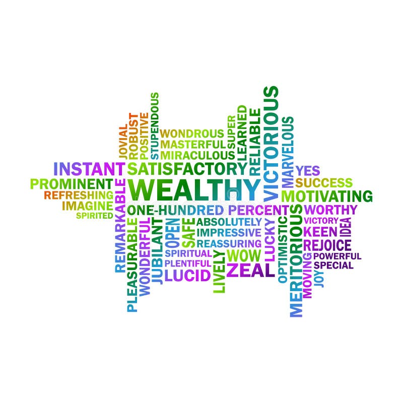 Positive Thinking Words for Communication and Affirmation Stock Vector ...