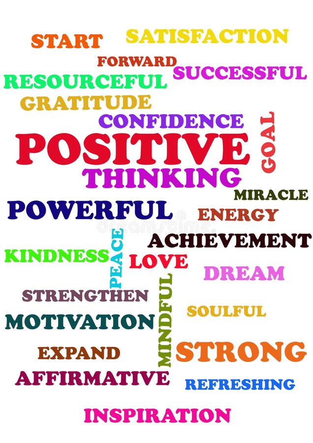 Positive Thinking Words for a Positive Life Stock Illustration ...