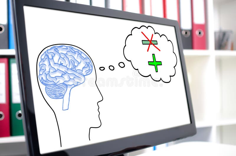 Positive Thought Concept on a Computer Screen Stock Image - Image of ...