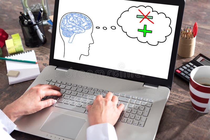 Positive Thought Concept on a Laptop Screen Stock Photo - Image of ...