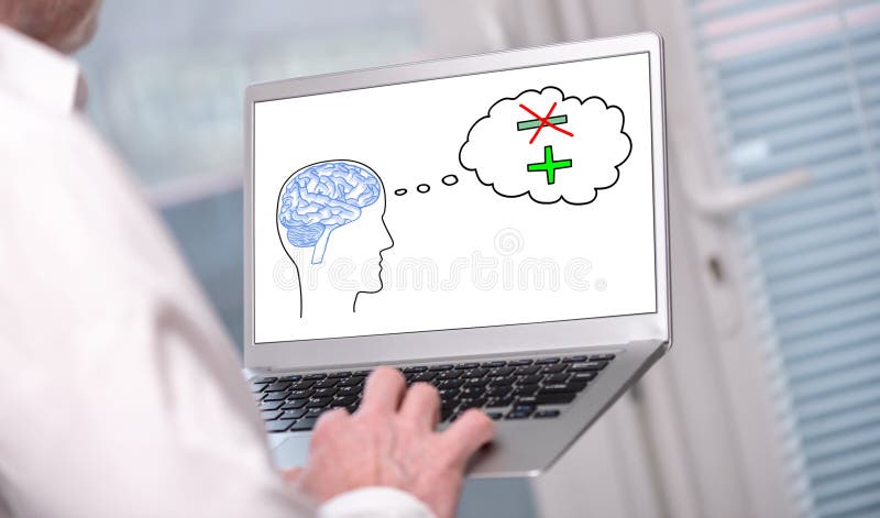 Positive Thought Concept on a Laptop Screen Stock Photo - Image of ...