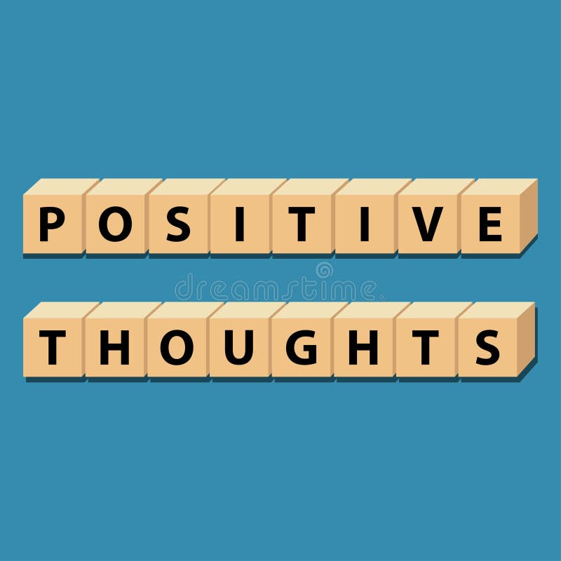 Positive Thoughts: Cube Words, Positivity, Vector Illustration Design ...