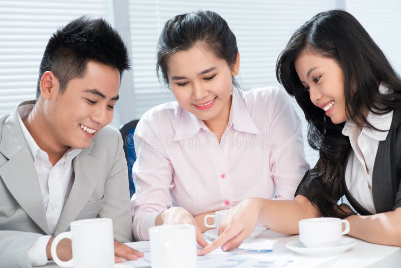 Positive trend stock image. Image of discussion, office - 27565689