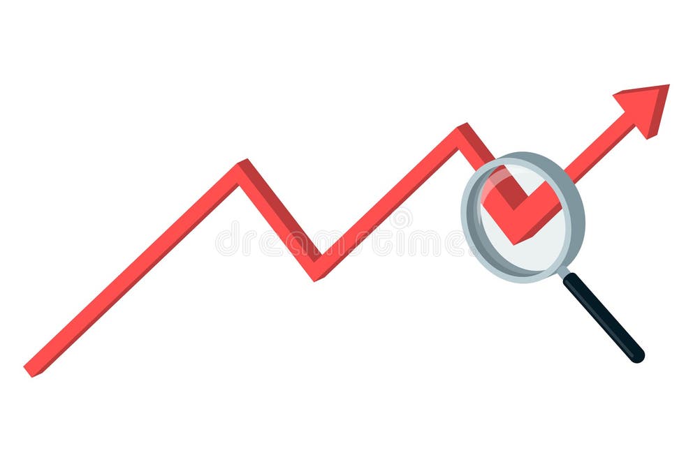 Positive Trend Chart and Magnifier Stock Vector - Illustration of ...