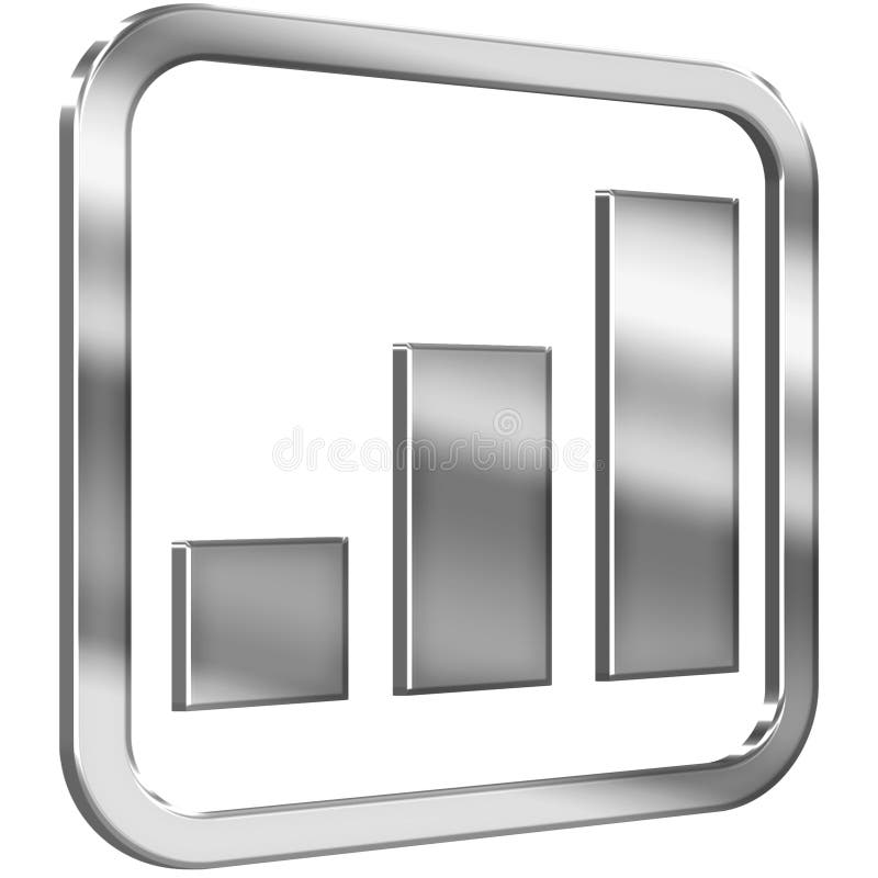 Positive Trend Graph 3D Icon with Silver Metallic Effect Stock ...