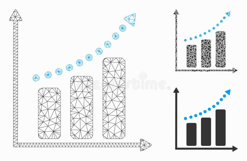 Positive Trend Vector Mesh Network Model and Triangle Mosaic Icon Stock ...