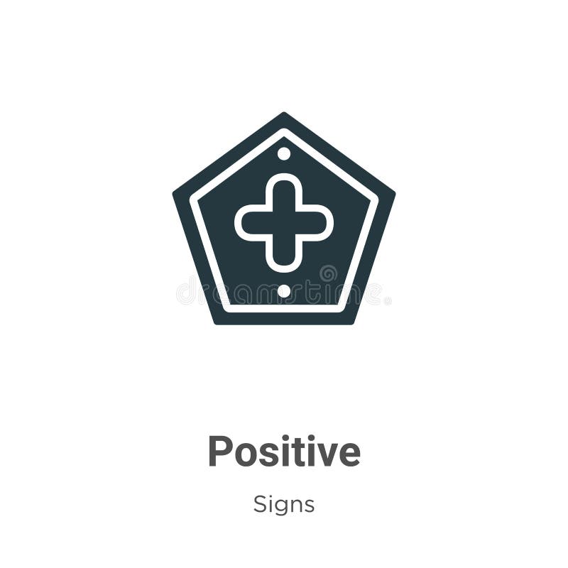 Positive Vector Icon on White Background. Flat Vector Positive Icon ...