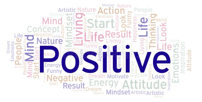 Positive Word Cloud, Made with Text only. Stock Illustration ...