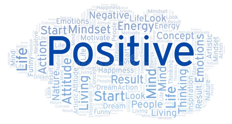 Positive Word Cloud, Made with Text only. Stock Illustration ...