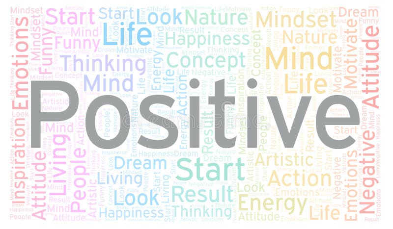 Be Positive! Word Cloud, Made with Text only. Stock Illustration ...