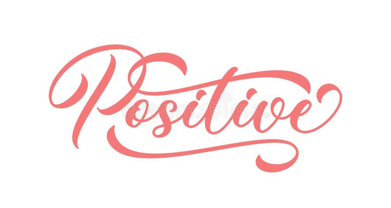 Positive - Word Hand Drawn Lettering Stock Illustration - Illustration ...