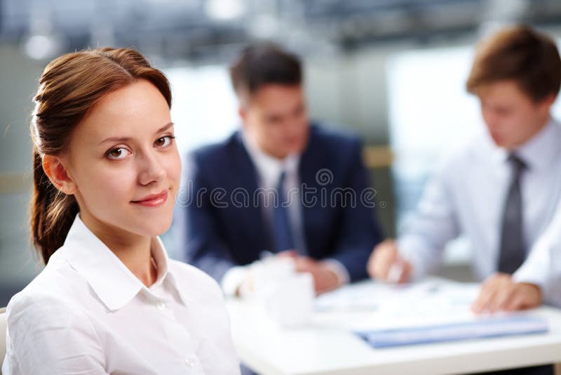 Positive worker stock photo. Image of beautiful, lady - 24237564